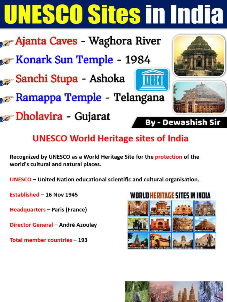 India's 40 UNESCO World Heritage Sites | PDF | Social Science | Art