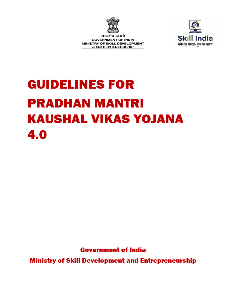 Pmkvy 4 0 Guidelines Final Pdf