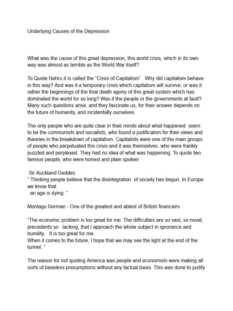 The Great Depression | PDF | Debt | Great Depression