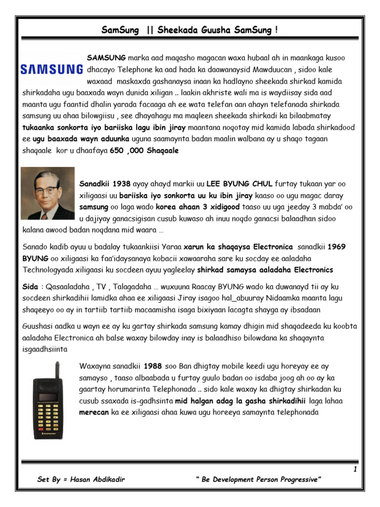 Sheekada Guusha SAMSUNG | PDF | Samsung