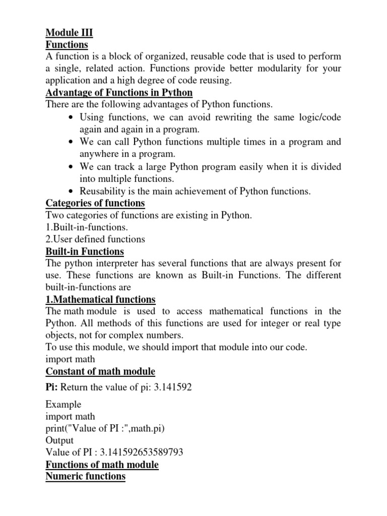 Sem 3 Python Module III Final | PDF | Parameter (Computer Programming) | Anonymous Function