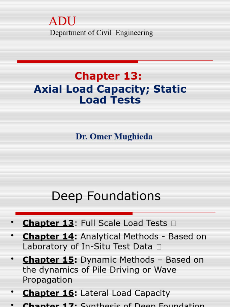 CIV521-Chapter 13 Axial Load Capacity Static Load Test-Modf | PDF ...