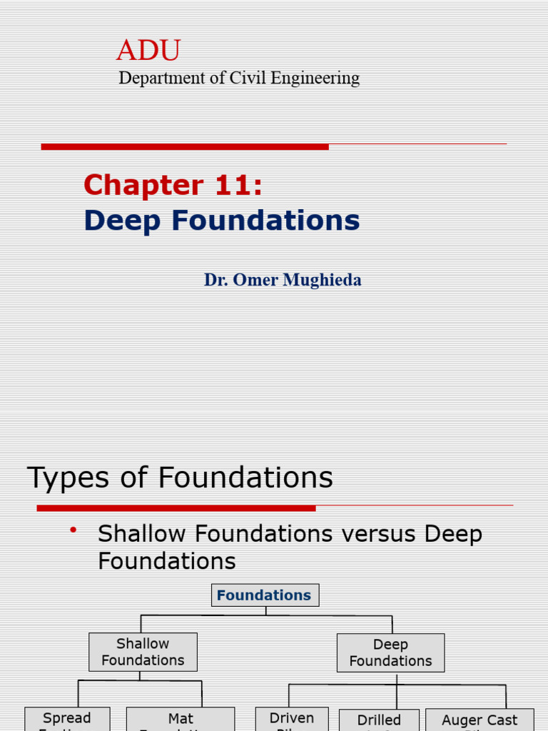 CIV521-Chapter 11 Deep Foundations | PDF | Deep Foundation | Foundation ...