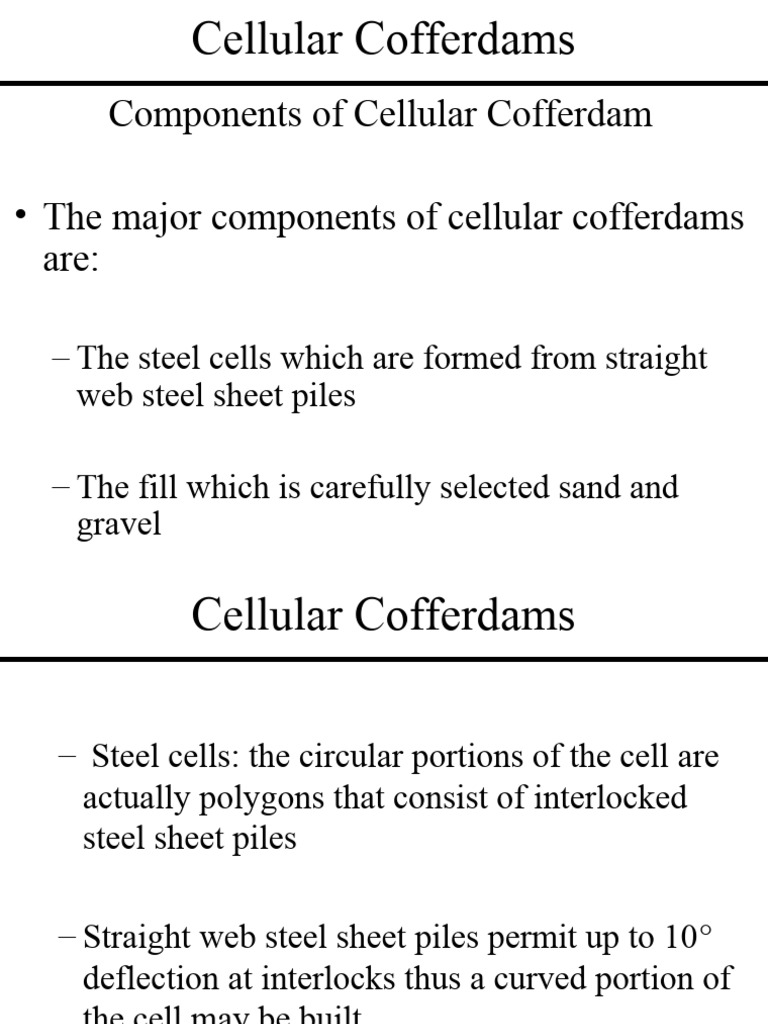 Cellular Cofferdam Design Overview | PDF | Soil Mechanics | Deep Foundation