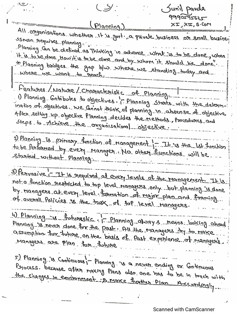 CH-4 Planning Sunil Panda | PDF