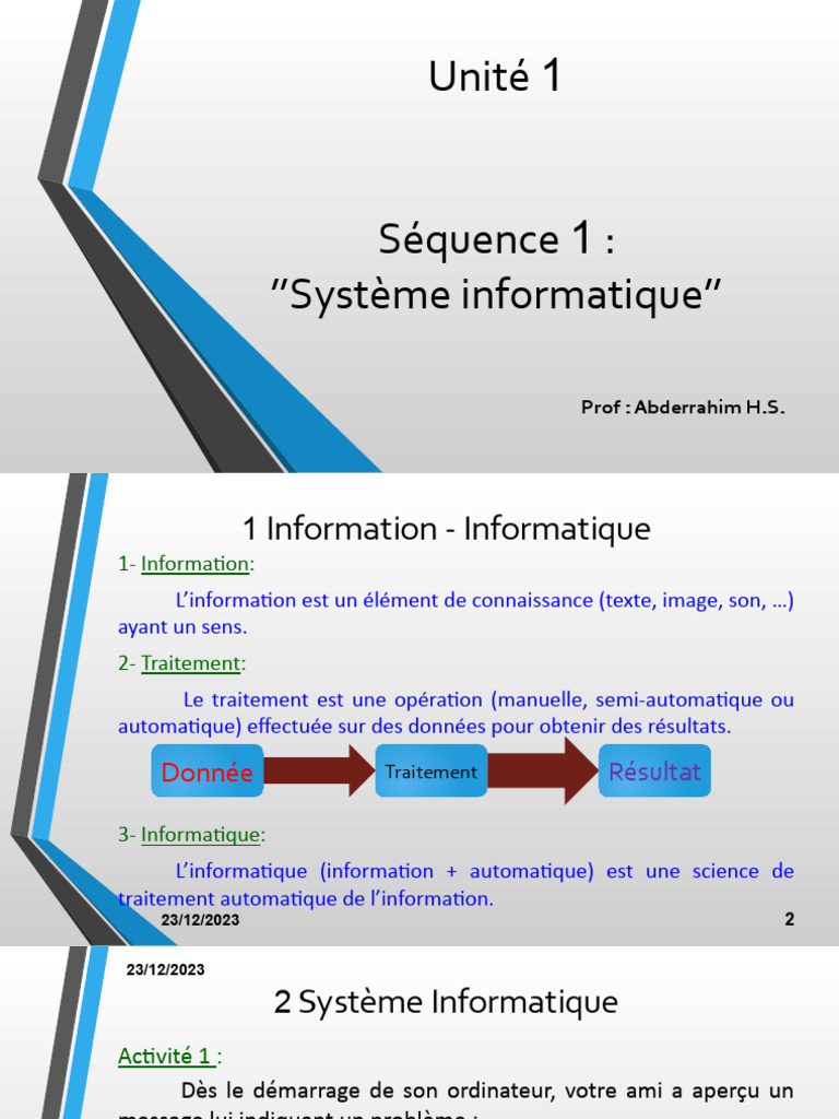 Unité 1 | PDF | Informatique | Logiciel