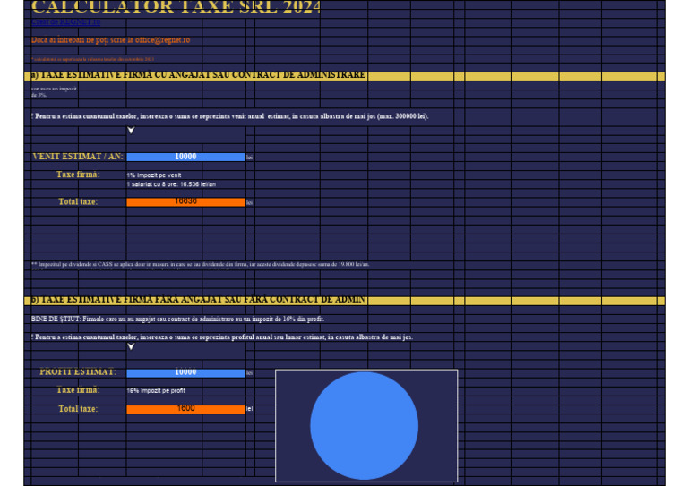Calculator Taxe SRL2024 | PDF