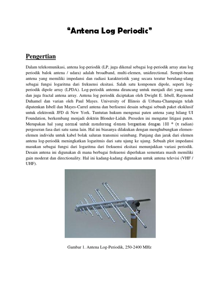 Desain Antena Log Periodik dan Aplikasinya | PDF | Teknologi & Rekayasa