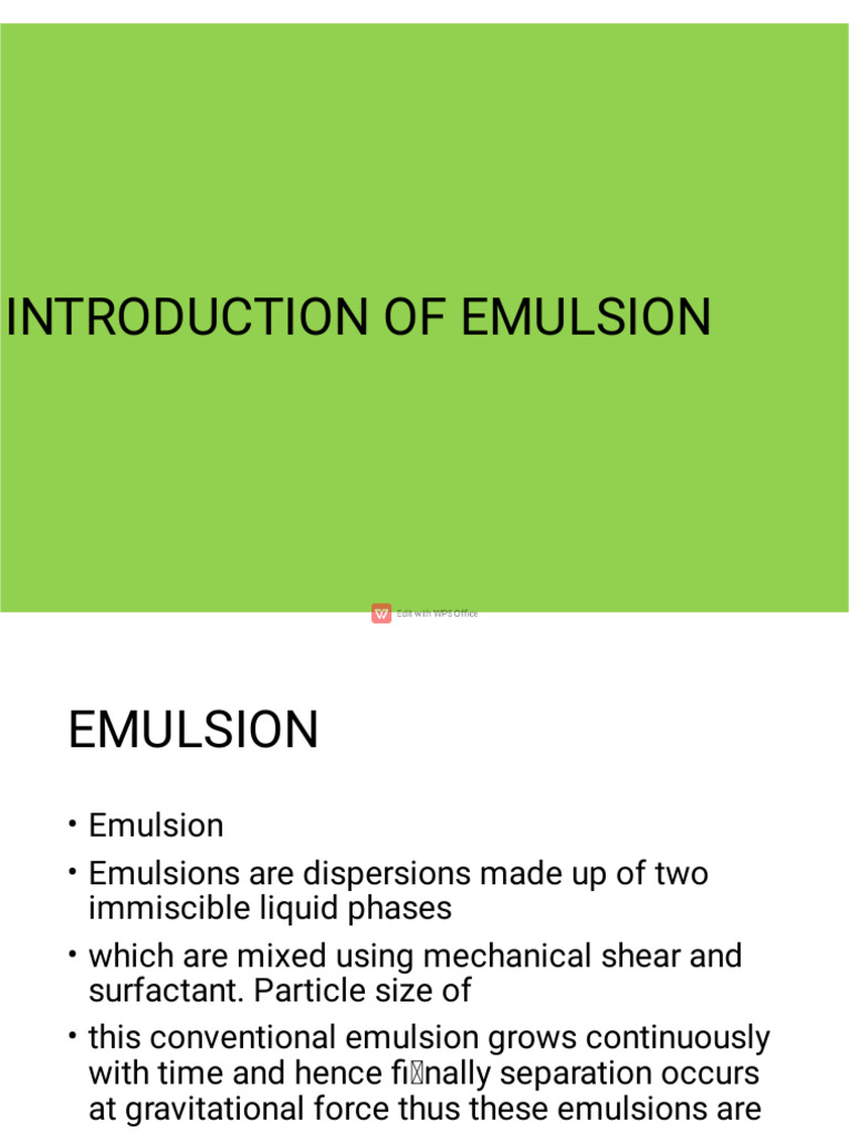 Emulsion-WPS Office - PdfMerged | PDF | Emulsion | Polymerization