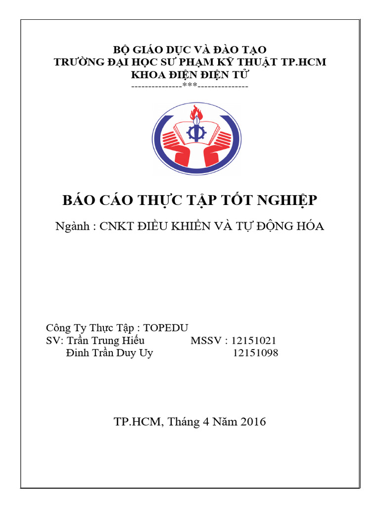 Bao Cao Thuc Tap Tot Nghiep SPKT | PDF