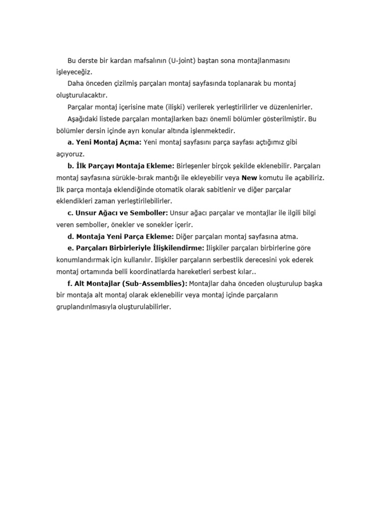 Montaj Modelleme | PDF