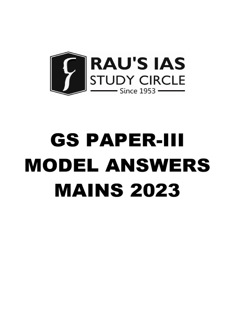 UPSC GS Paper 3 Model Answer Mains 2023 | PDF