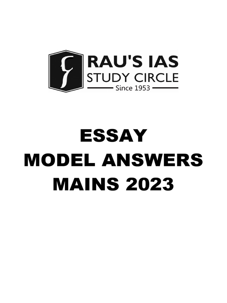 IAS Mains 2023: Essay Model Answers | PDF | Thought | Reason