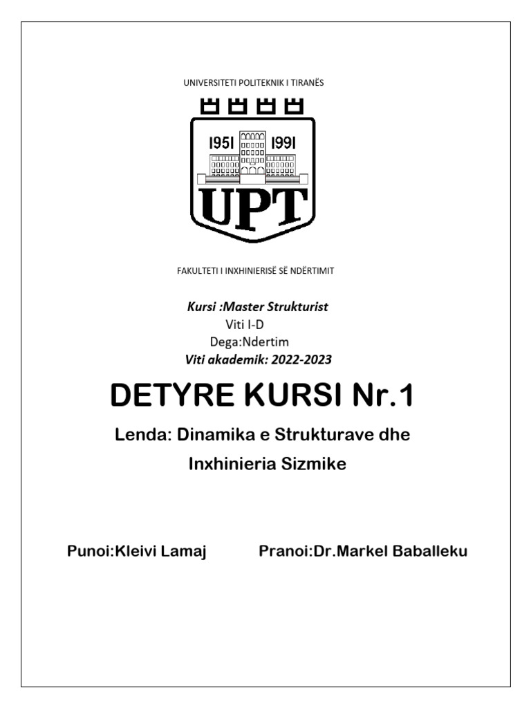 Dinamike (Sistemet Me Nje Shkalle Lirie) | PDF