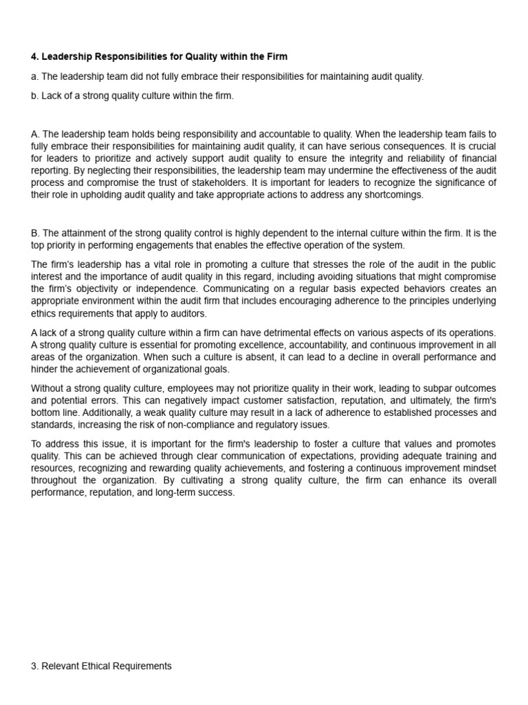 Case Study in Aud | PDF | Internal Control | Audit