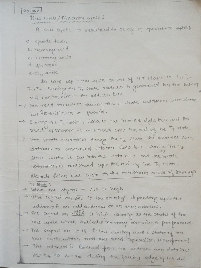 8086 Bus Cycle Overview | PDF