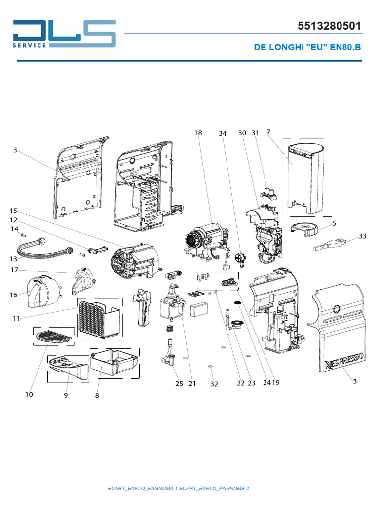DELONGHI EN80B Despiece | PDF