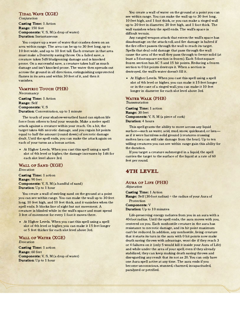 Spells Part 2 - The Homebrewery | PDF Spells Part 2 - The Homebrewery | PDF