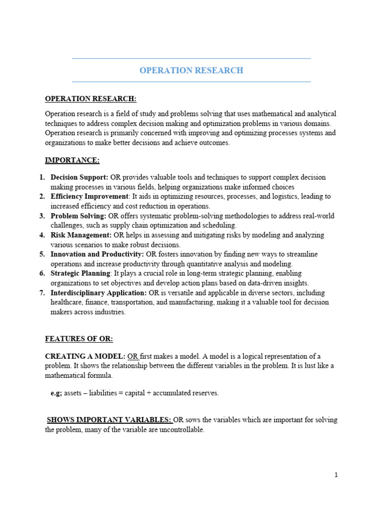 Operation Research | PDF | Linear Programming | Mathematical Optimization