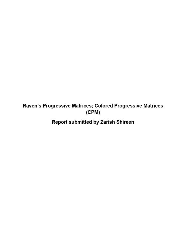 CPM Report of Emaan | PDF | Individualized Education Program | Behavioural Sciences