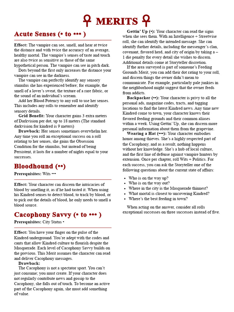 Merits - GM Binder | PDF