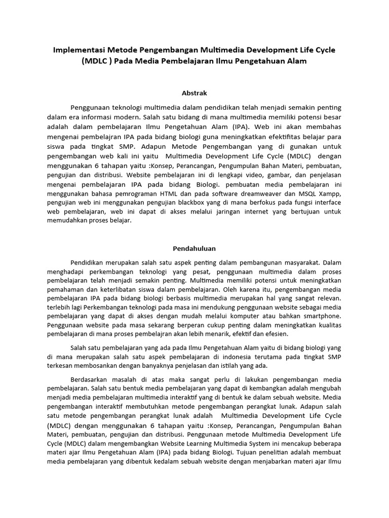 Jurnal Implementasi Metode Pengembangan Multimedia Development Life ...