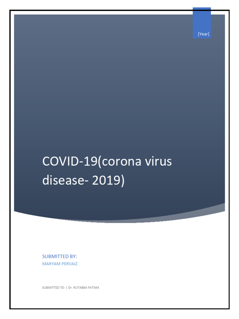 CoVID-19 Assignment by MARYAM PERVAIZ | PDF