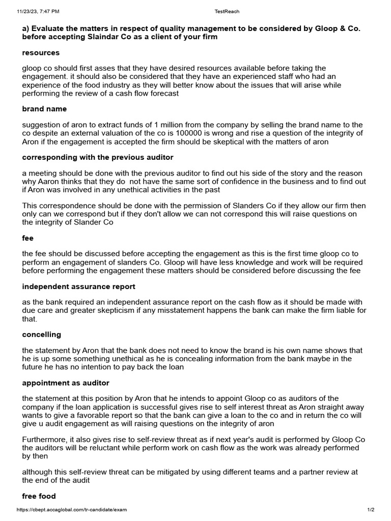 Slander Co | PDF | Audit | Business