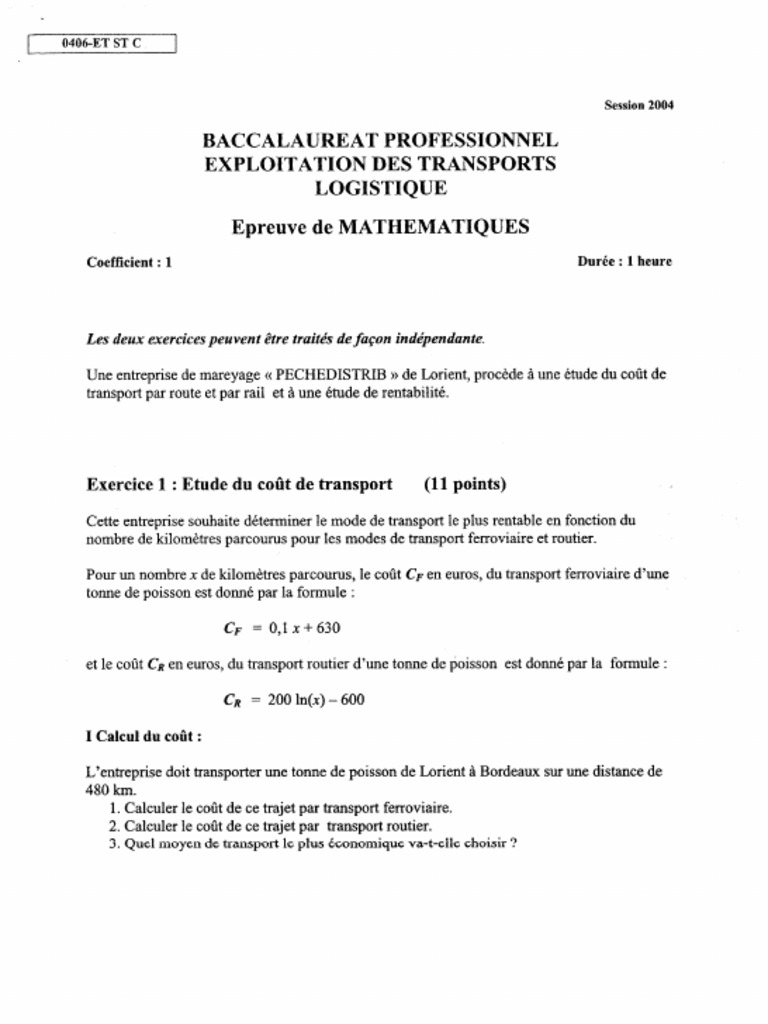 Bac Professionnel Math | PDF
