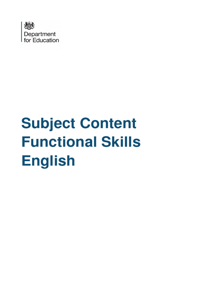 Functional Skills English Overview | PDF