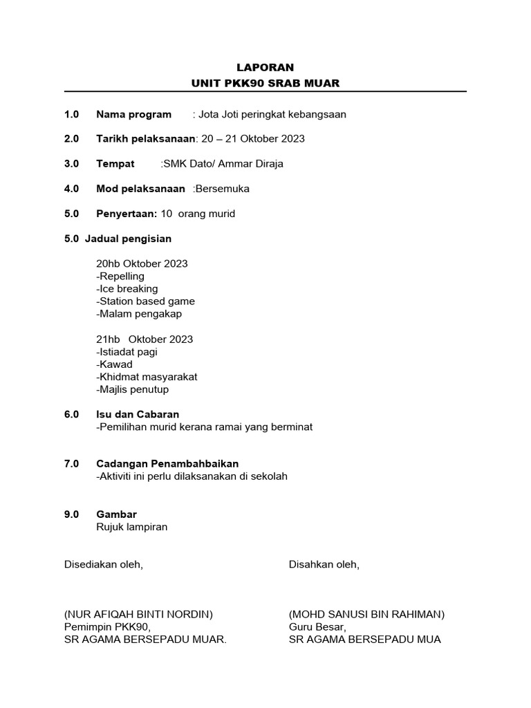 Laporan Jota Joti | PDF