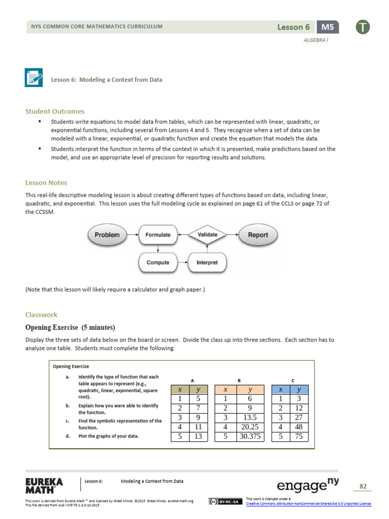 Algebra I m5 Topic B Lesson 6 Teacher | PDF | Quadratic Equation | Mathematics