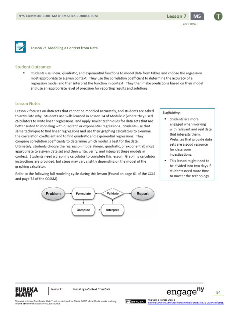 Algebra I m5 Topic B Lesson 7 Teacher | PDF