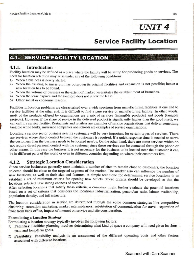 Service Operation Management 2nd Sem Unit 4 | PDF