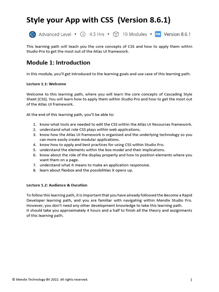 CSS Styling for Mendix Apps Guide | PDF | Html | Html Element