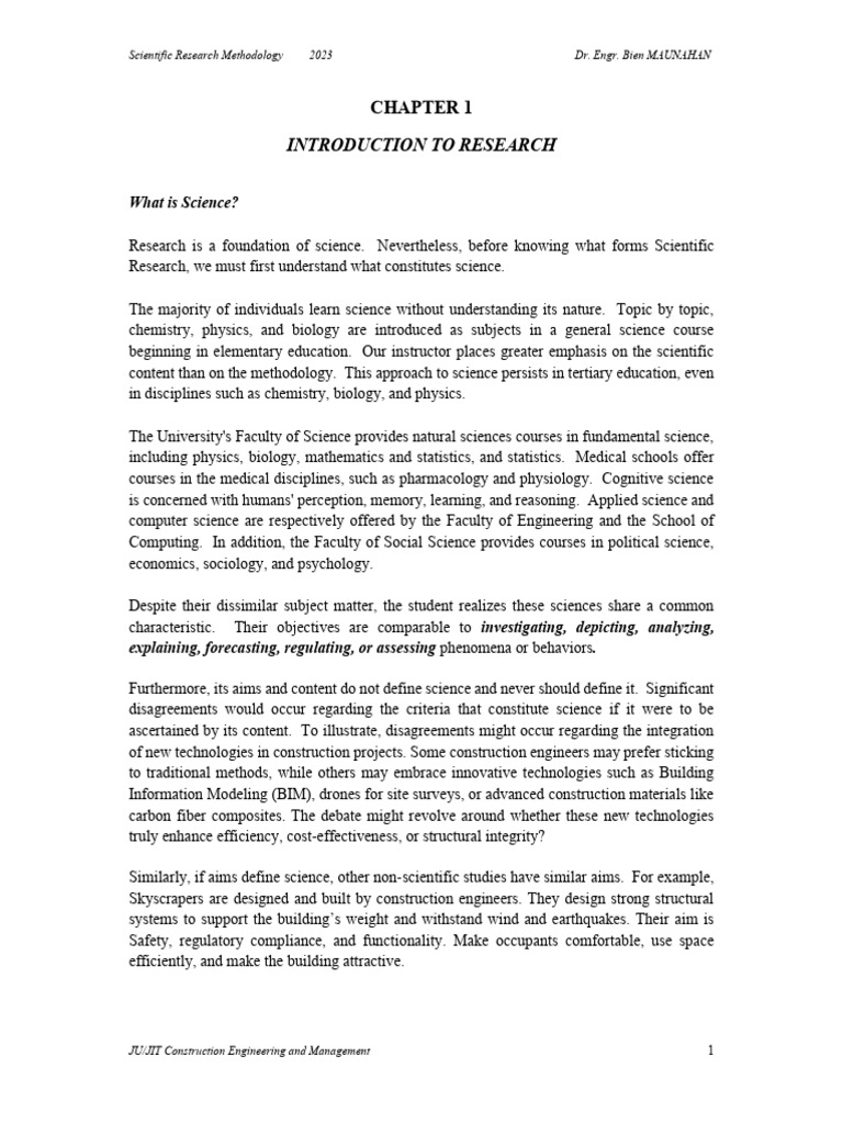 Introduction to Scientific Research | PDF | Methodology | Science