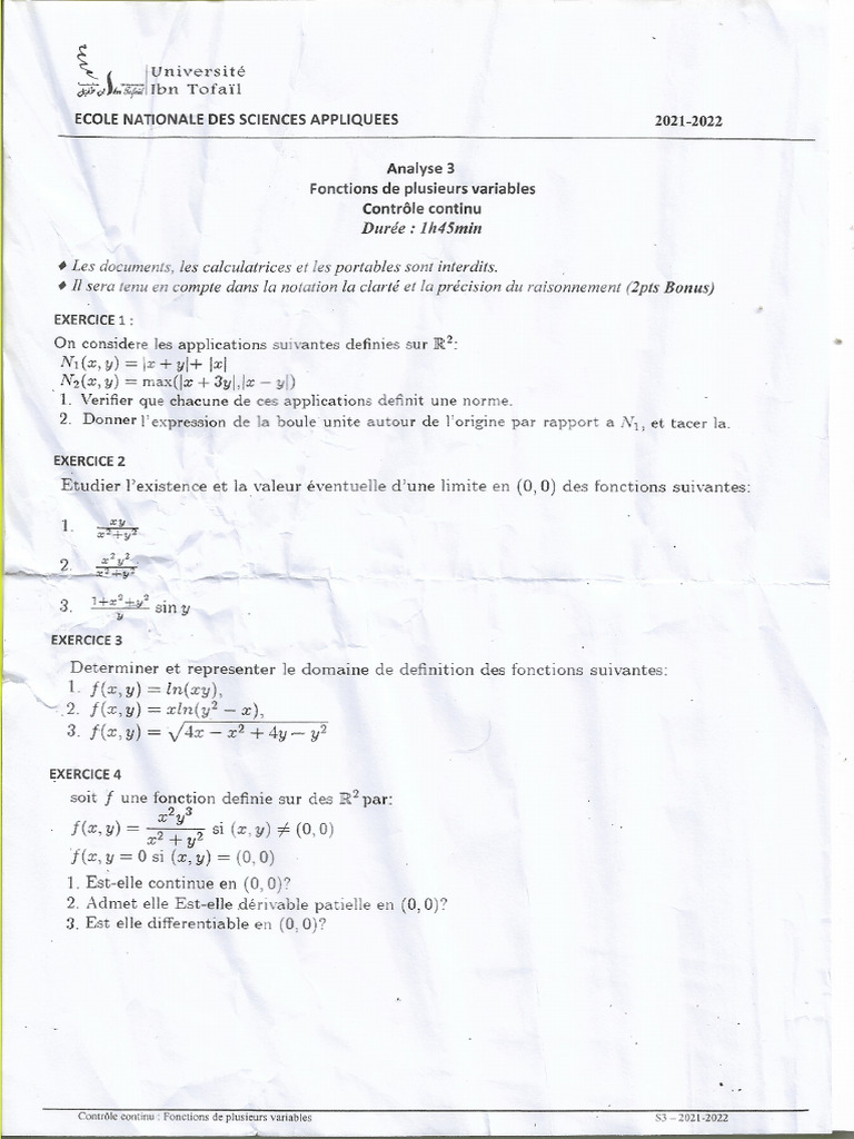 CC Analyse 2021-2022 | PDF