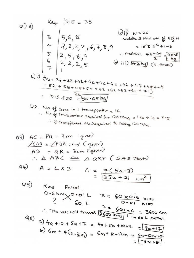 MRV - STD 6 (2021-22) - Sem 1 (Paper 2) (S&A) | PDF