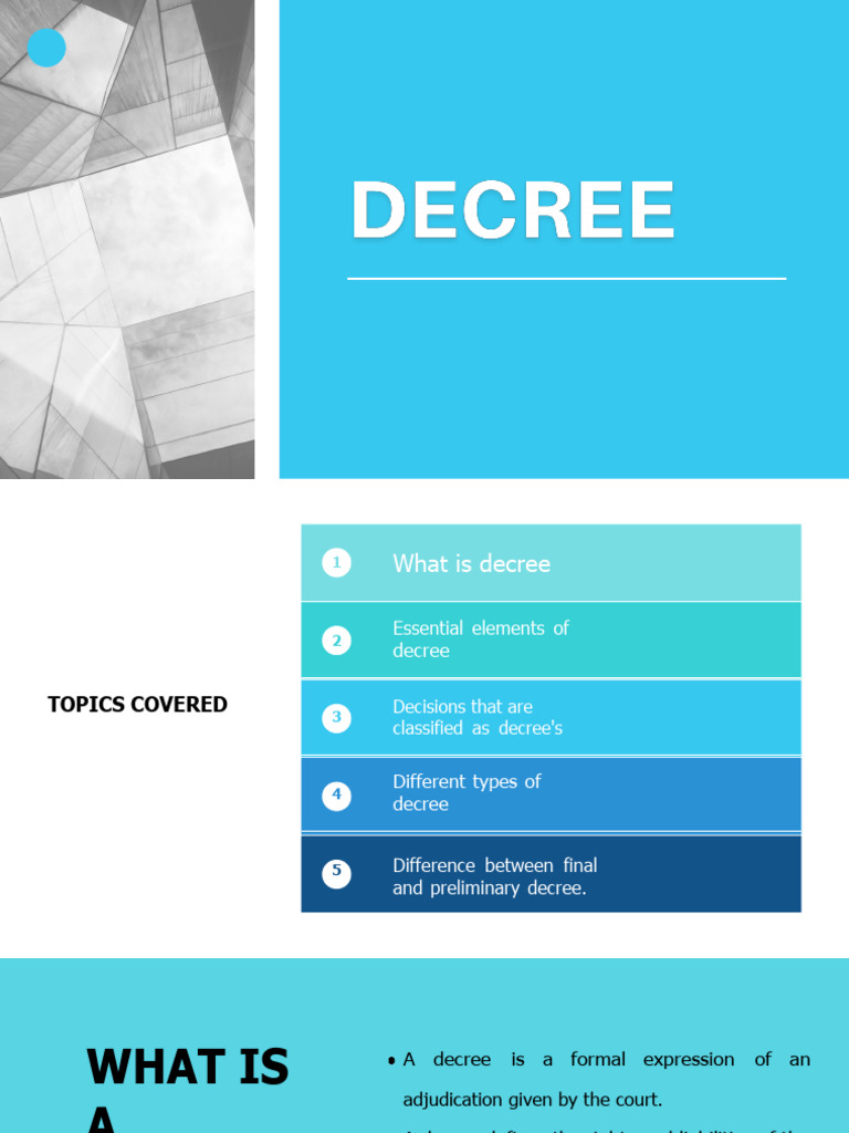 DECREE | Download Free PDF | Judgment (Law) | Decree