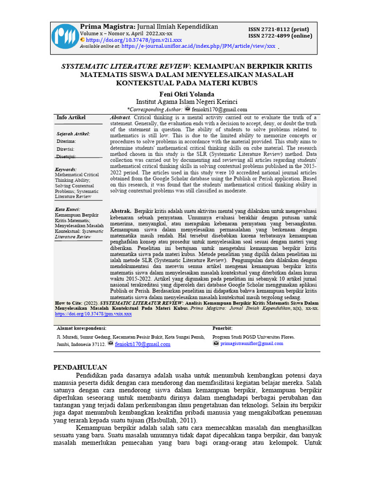 SLR Metodologi (Feni Okti Y) | PDF | Critical Thinking | Epistemological Theories