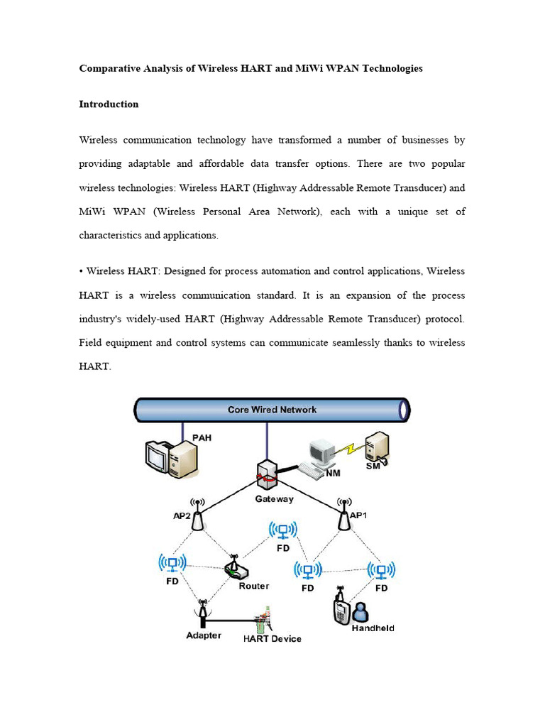Comparative Analysis of Wireless HART and MiWi WPAN Technologies | PDF ...