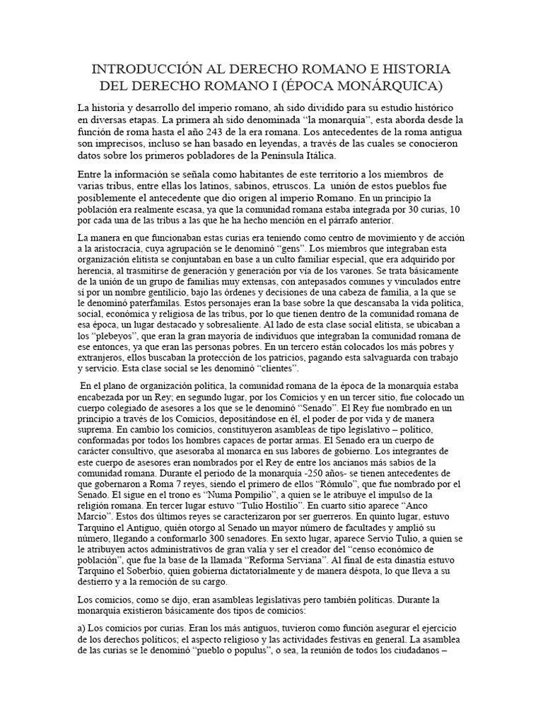 INTRODUCCIÓN AL DERECHO ROMANO E HISTORIA DEL DERECHO ROMANO I .Estefany | PDF | Roma antigua ...