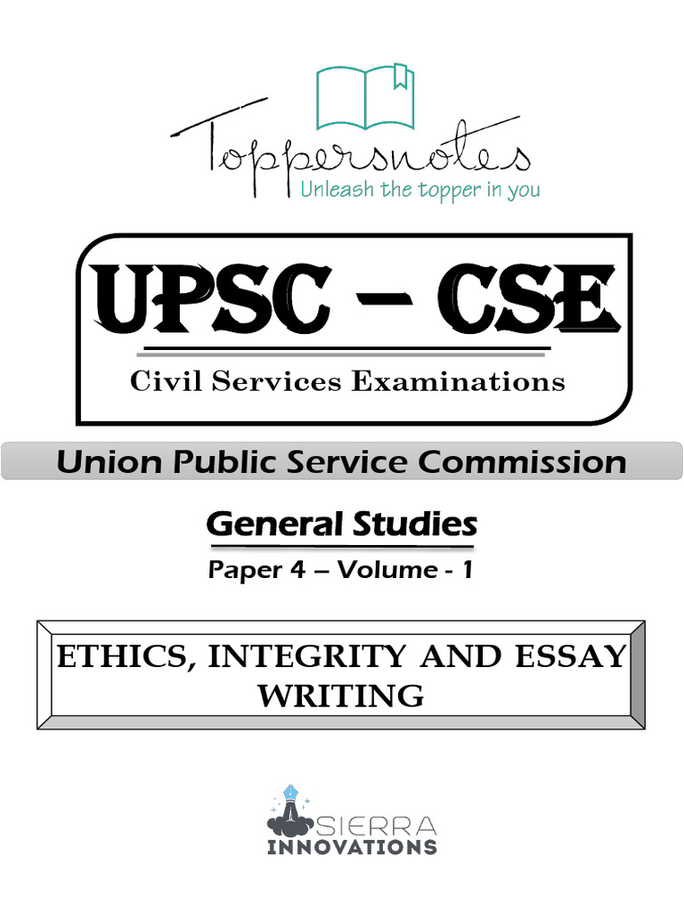 Sample - G.S. Paper - 4 Volume - 1 Ethics and Integrity and Essay Writing | PDF | Morality ...