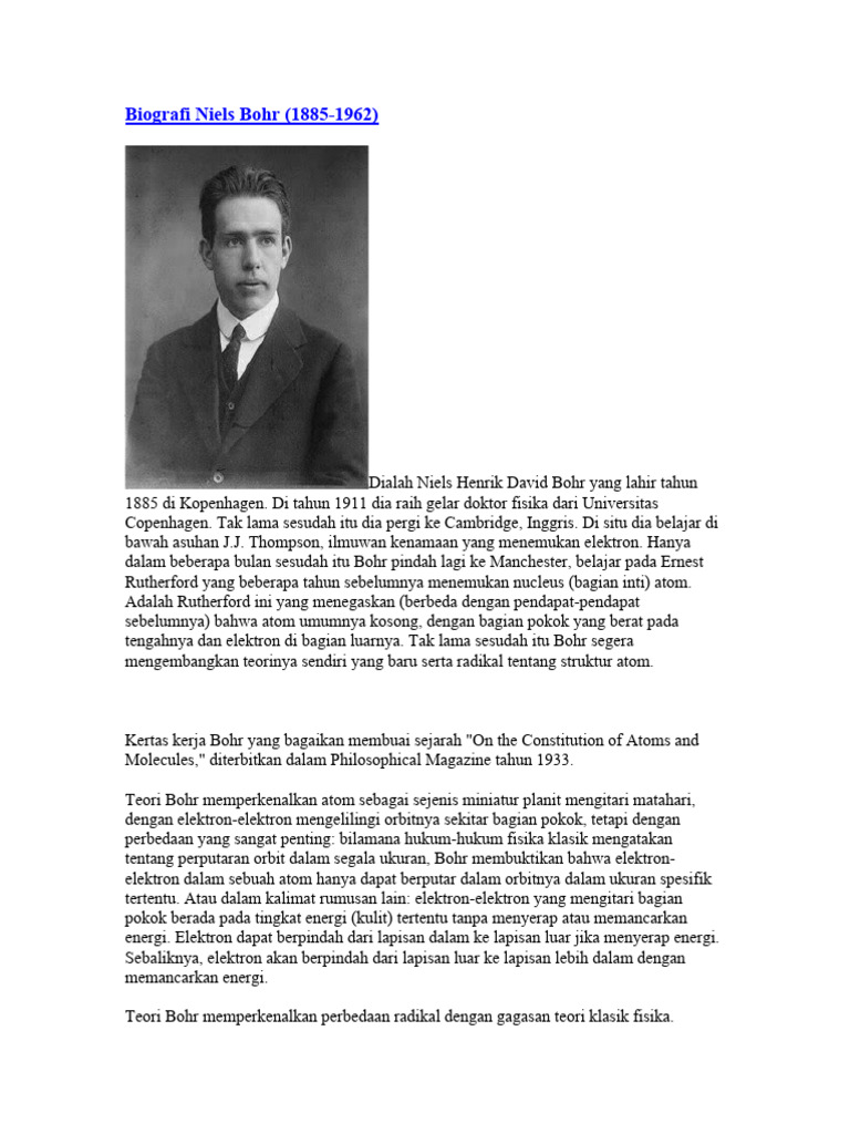 Biografi Niels Bohr | PDF | Filsafat | Seni