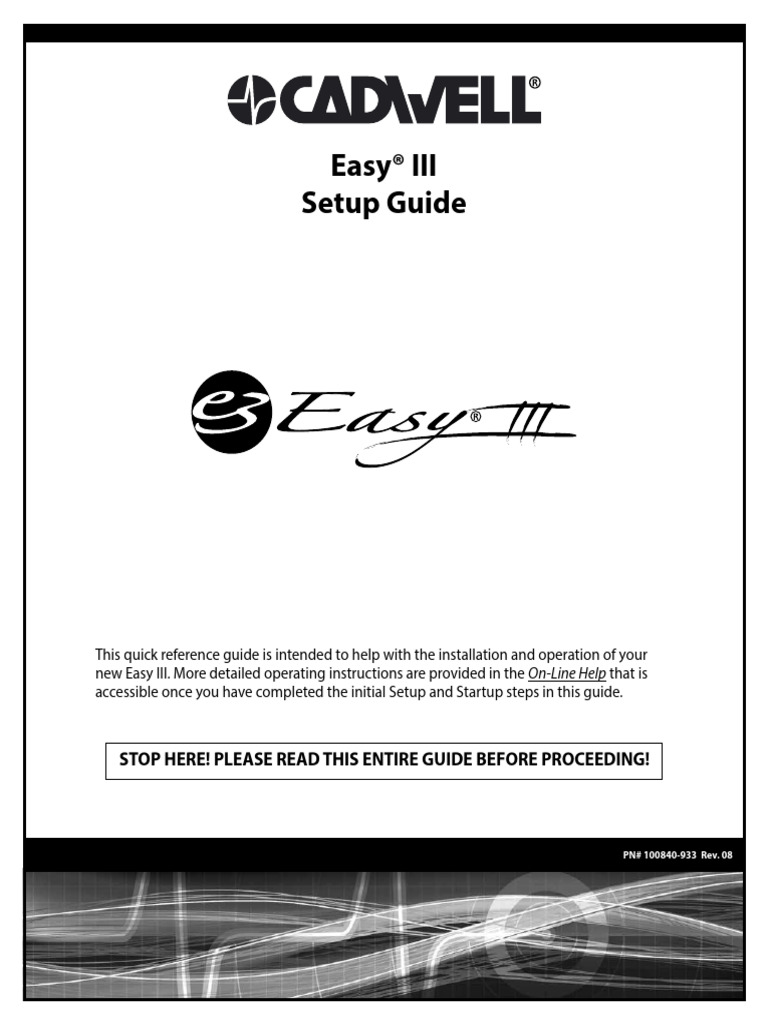 100840-933 Easy III Setup Guide Rev8 | PDF