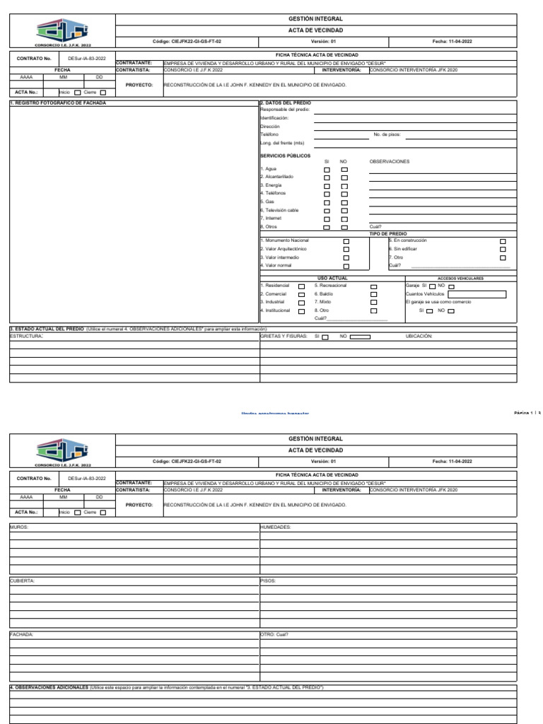 INQ GI GS FT 02 Acta de Vecindad | PDF