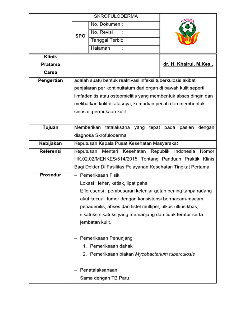 110 Sop Skrofuloderma | PDF