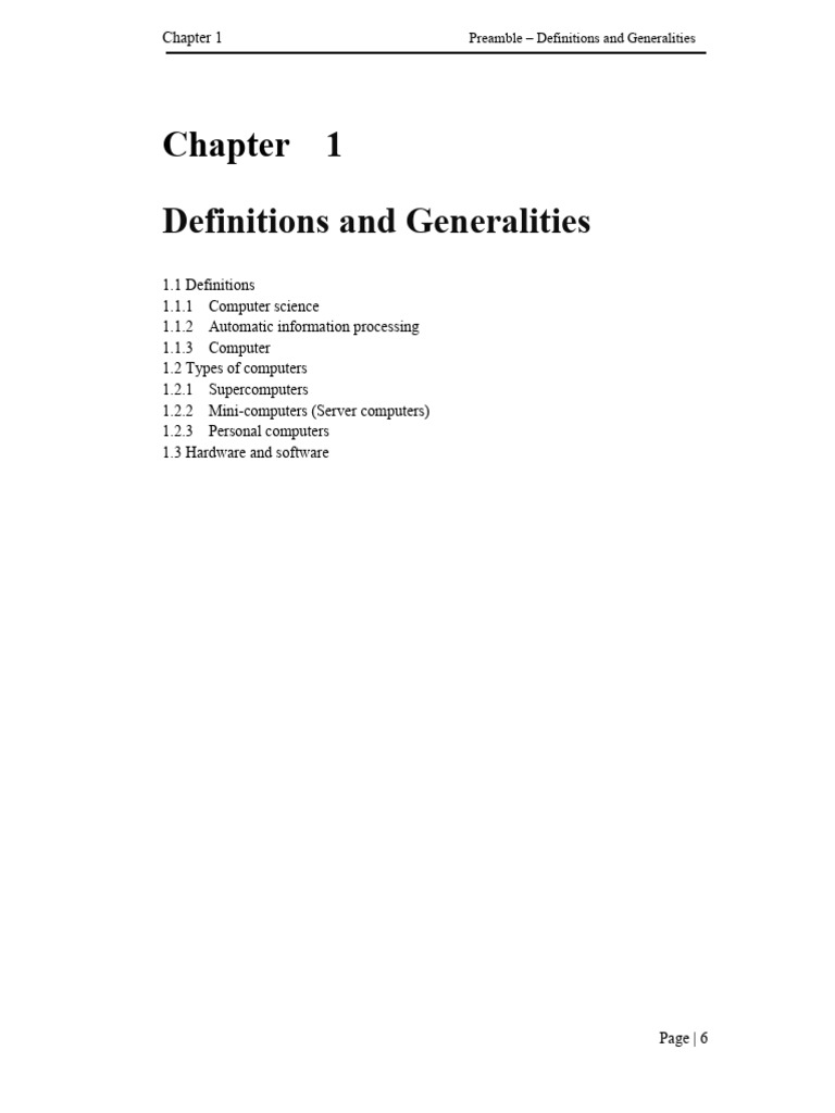Chapter 1 Definitions And Generalities Pdf
