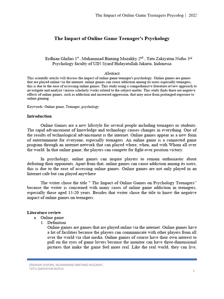 UAS English Erdhian Ghifari & Muhammad Bintang Muzakky | PDF | Adolescence | Psychology