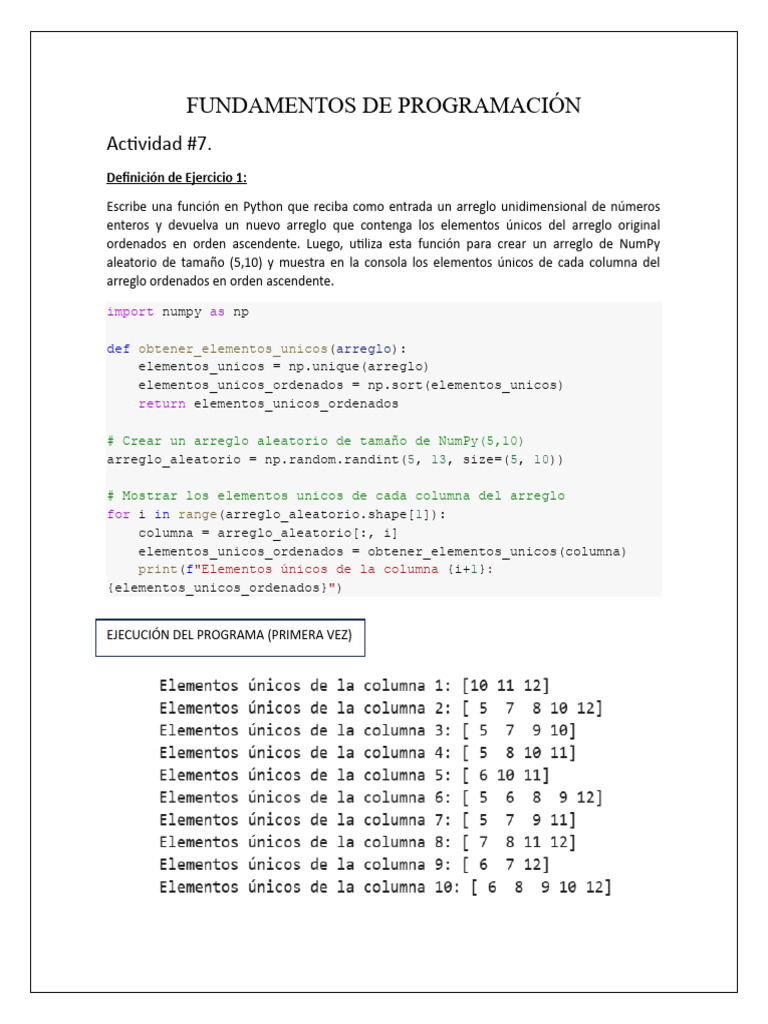 FUNDAMENTOS DE PROGRAMACIÓN Actividad # 7 | PDF | Python (lenguaje de programación) | Software